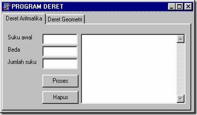Program Deret Dengan Delphi